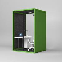 China Solo Movable Office Pod FR-M: 30dB Sound Proof Glass Cabin 1250x1488x2288mm Modular Design for sale