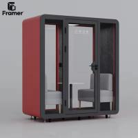 China Extendable Two Person Acoustic Phone Booth 200×120×233cm with 30-35dB Sound Insulation and USB Power for sale