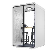 China White 2-Person Acoustic Interview Pod 1250x1488x2288mm with 35dB Sound Insulation and USB Charging for sale