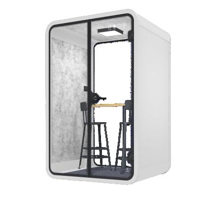 China White 2-Person Acoustic Interview Pod 1250x1488x2288mm with 35dB Sound Insulation and USB Charging for sale