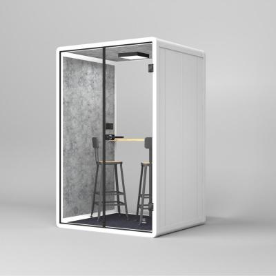 China White Soundproof Meeting Booth 2288mm Height with Privacy Glass and Ventilation System for Office Confidential Talks for sale