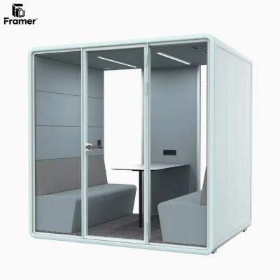 China Customizable 4-Person Collaboration Pod 220V 200×180×233cm Soundproof Office Booth for sale
