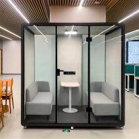 China Prefabricated Soundproof Office Pod Large 4 Person Aluminum Alloy Frame Eco Friendly for sale