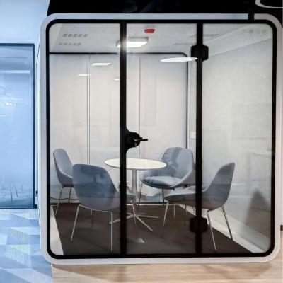 China Modular 4 Seat Indoor Office Pod Soundproof Booth Customized Aluminum Alloy 35dB for sale