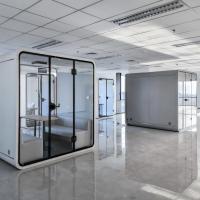 China Modern Soundproof Office Pod 4 Person Customized Glass Booth 35dB Noise Reduction for sale