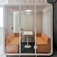 China Modern Soundproof Office Pod 4 Person Customized Glass Booth 35dB Noise Reduction for sale