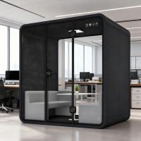 China Customized High Sealing Acoustic Phone Booth for 4 People Modern Aluminum Alloy Frame 1610x2188x2288mm for sale