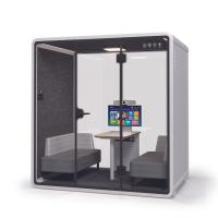 China Custom Modular Prefabricated Office Pod Soundproof Phone Booth White 1200mm for sale