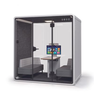 China Custom Modular Prefabricated Office Pod Soundproof Phone Booth White 1200mm for sale