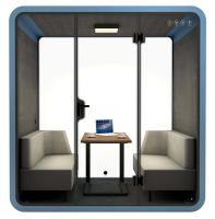 China 4 Person Modular Meeting Booth Soundproof Office Pod with Steel Frame Adjustable for sale