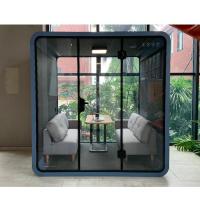 China 4 Person Modular Meeting Booth Soundproof Office Pod with Steel Frame Adjustable for sale