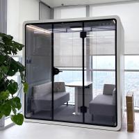 China 4 Person Acoustic Meeting Booth Soundproof Office Pod 35dB Noise Reduction Custom Color for sale