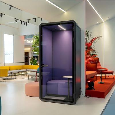 China Modular Soundproof Phone Booth 52W with 6-8 Air Exchanges/Hour & 150Lux LED Lighting for Office Privacy for sale