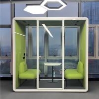 China Modern 4-Person Acoustic Pod with 35dB Noise Reduction - Aluminum Frame & USB Charging Office Booth for sale