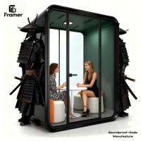 China FRAMER Soundproof Office Phone Booth - Aluminum Alloy Frame, 100-240V Power, Single Seater Privacy Pod for Open Spaces for sale