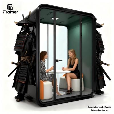 China FRAMER Soundproof Office Phone Booth - Aluminum Alloy Frame, 100-240V Power, Single Seater Privacy Pod for Open Spaces for sale