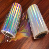 China Transparent Self Adhesive Holographic Sticker Film 25 Micron Waterproof Iridescent Lamination for sale
