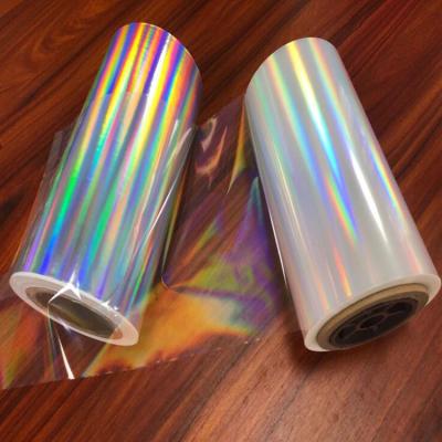 China Transparent Self Adhesive Holographic Sticker Film 25 Micron Waterproof Iridescent Lamination for sale