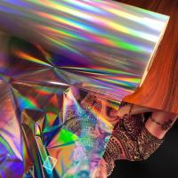 China High Brightness Rainbow Pattern Cast and Cure Holographic Film 18-22mic 300-1300mm for sale