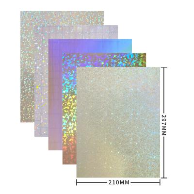 China A4 Holographic Self Adhesive Cold Laminate Film 215mm x 762mm Waterproof for Inkjet Printing for sale
