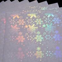 China A4 Self Adhesive Holographic Snowflake Lamination Film 215mm x 762mm for DIY Scrapbook Photo Protection for sale