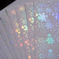 China A4 Self Adhesive Holographic Snowflake Lamination Film 215mm x 762mm for DIY Scrapbook Photo Protection for sale