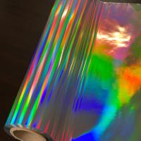 China PET Thermal Lamination Film Holographic Metallized Rainbow Pattern 60-110°C for Packaging Printing for sale