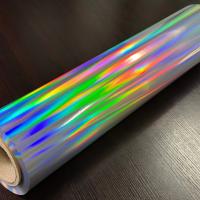 China PET Thermal Lamination Film Holographic Metallized Rainbow Pattern 60-110°C for Packaging Printing for sale