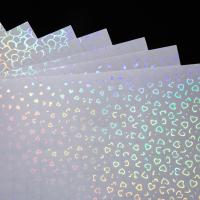 China Holographic Love Heart Transparent Vinyl Cold Lamination Film A4 Self-Adhesive Waterproof for DIY Stickers for sale