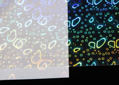 China Holographic Butterfly Pattern Transparent Vinyl Cold Lamination Film 215mm x 762mm Self-Adhesive Waterproof for sale