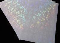 China Holographic Butterfly Pattern Transparent Vinyl Cold Lamination Film 215mm x 762mm Self-Adhesive Waterproof for sale