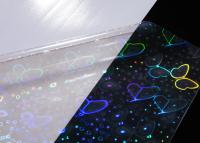 China Holographic Butterfly Pattern Transparent Vinyl Cold Lamination Film 215mm x 762mm Self-Adhesive Waterproof for sale