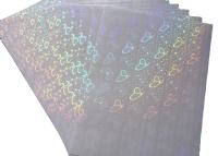 China Holographic Butterfly Pattern Transparent Vinyl Cold Lamination Film 215mm x 762mm Self-Adhesive Waterproof for sale