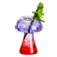 China Mushroom Shape Beverage Cocktail Glass Bottle Transparent 285ml For Bar Store for sale