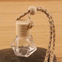 China Empty Diamond Car Reed Diffuser Pendant 8ml Air Freshener Bottle And Wooden Lid for sale