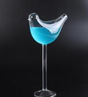 China Unique Transparent Bird Shape Juice Beverage Cocktail Glass Bottle 201-300ml For Bar Store for sale