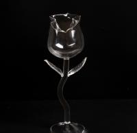 China Special Rose Shape Juice Beverage Cocktail Glass Bottle Transparent 180ml For Bar for sale