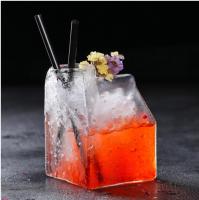 China 350ml Special Coffee Pot Milk Box Bottle Transparent For Bar Cocktail Glass Bottle for sale