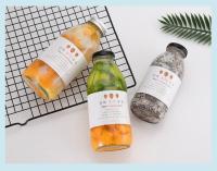 China Round Glass Beverage Bottle 300ml 350ml 500ml Yoghurt Milkshake Milk With Label for sale