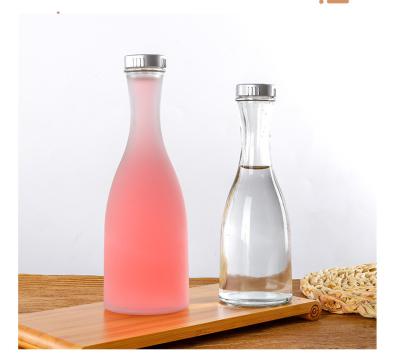 China Glass Jar 250ml 375ml 500ml Glass Storage Bottle Fruit Beverage Juice Bottle for sale