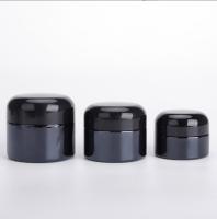 China 20g 30g 50g Black Eye Cream Jar With Lid Cosmetic Package Container Glass Cream Jar for sale