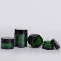 China 5g 10g 15g 20g 30g 50g 100g Black Clear Amber Purple Glass Cream Jar With Plastic Cap for sale