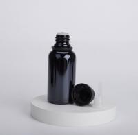 China Black Essential Oil Bottle 5g 10g 15g 20g 30g 50g 100g Cosmetic Glass Bottle With Cap for sale