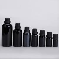 China Black Essential Oil Bottle 5g 10g 15g 20g 30g 50g 100g Cosmetic Glass Bottle With Cap for sale