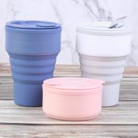 China OEM Eco Friendly Collapsible Travel Coffee Mug Silicone Foldable With Lid for sale