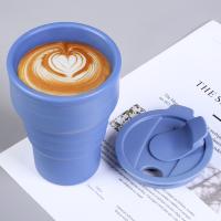 China OEM Eco Friendly Collapsible Travel Coffee Mug Silicone Foldable With Lid for sale