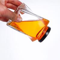 China 500g Empty Honey Bottles Clear Honey Glass Jar 12OZ Twist Shape With Lid for sale