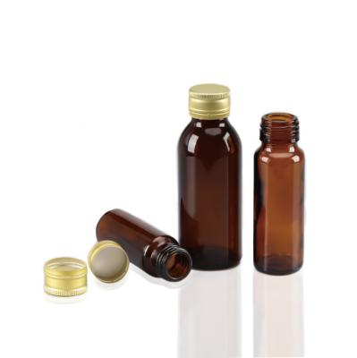 China Brown Amber Boston Oral Liquid Syrup Round Glass Bottle 20ml 100ml With Screw Cap for sale