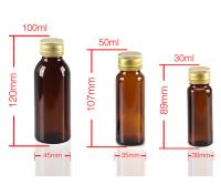 China Brown Amber Boston Oral Liquid Syrup Round Glass Bottle 20ml 100ml With Screw Cap for sale