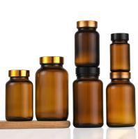 China 300ml Vitamin 150ml Amber Round Glass Bottle 250ml For Tablet Pill Capsule for sale